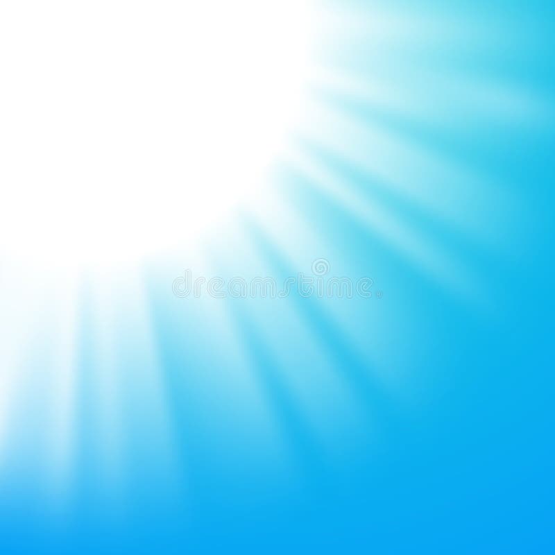 Vector Abstract Background With Sun On Blue Sky Stock Vector ...