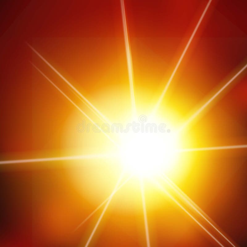 Bright Shining Sun With Lens Flare. Stock Illustration - Illustration ...