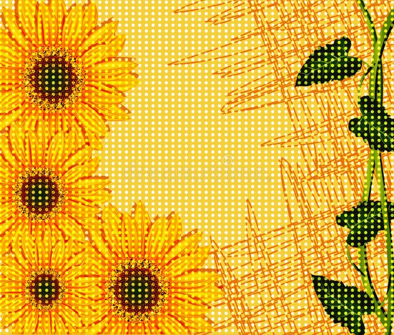 Vector Abstract Background With Sunflowers Stock Vector - Illustration ...