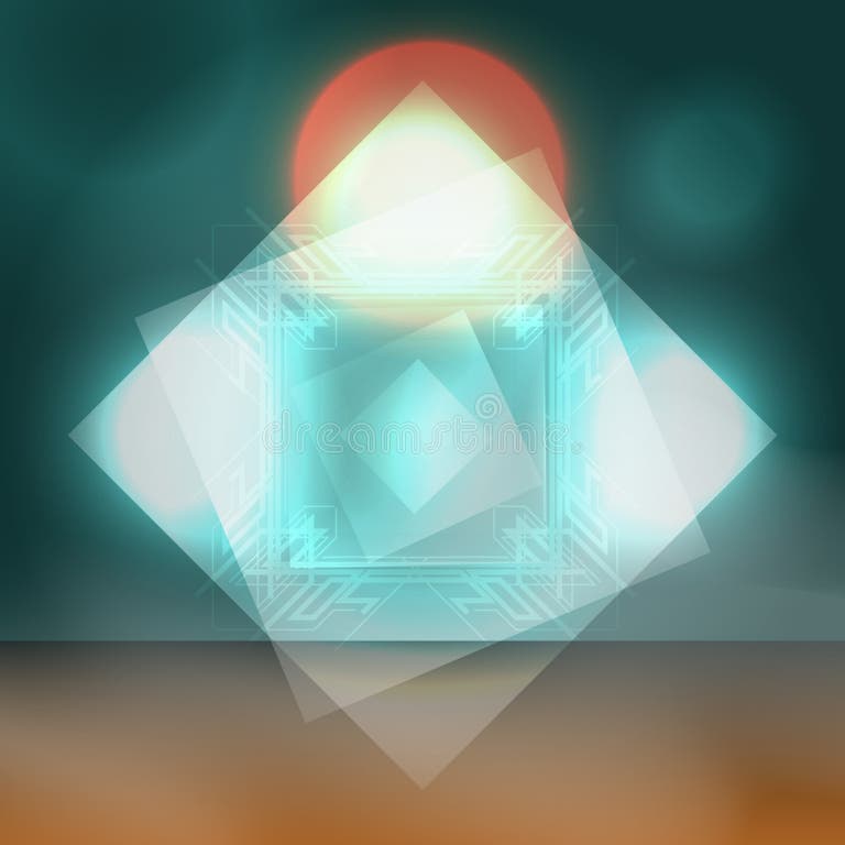 Vector Abstract Background. Techno Sunset with Red Sun Illustration ...