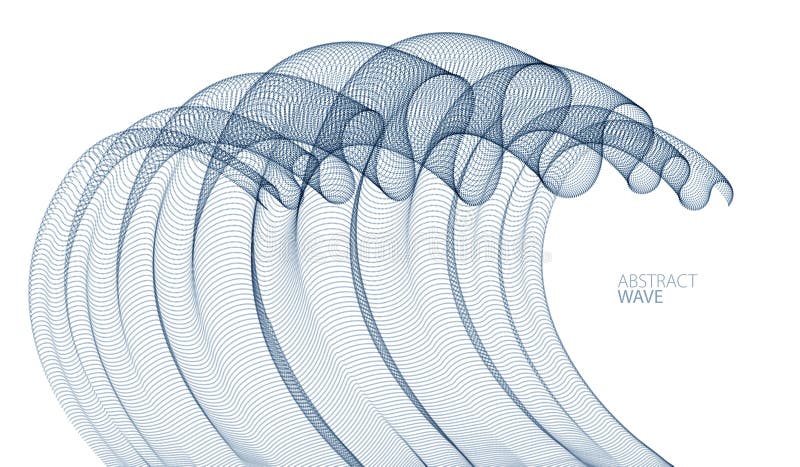 Vector Abstract Background with Wave of Flowing Particles, Smooth Curve ...