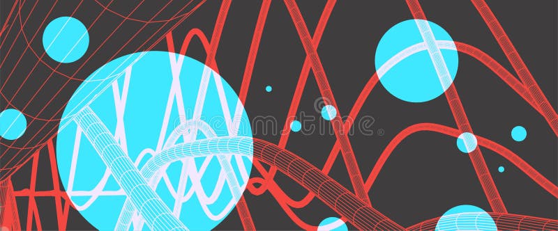 Vector Abstract Background With A Wireframe Dynamic Waves Line And Particles Stock Vector