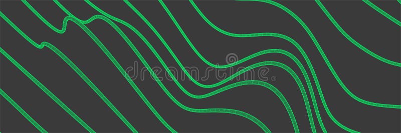Vector Abstract Background With A Wireframe Dynamic Waves Line And Particles Stock Vector