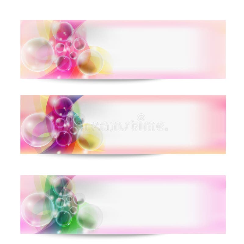 Vector Abstract Banner and Transparent Bubbles Stock Vector ...
