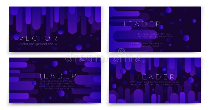 Vector Abstract Banners Set with Violet Flow Stock Vector ...