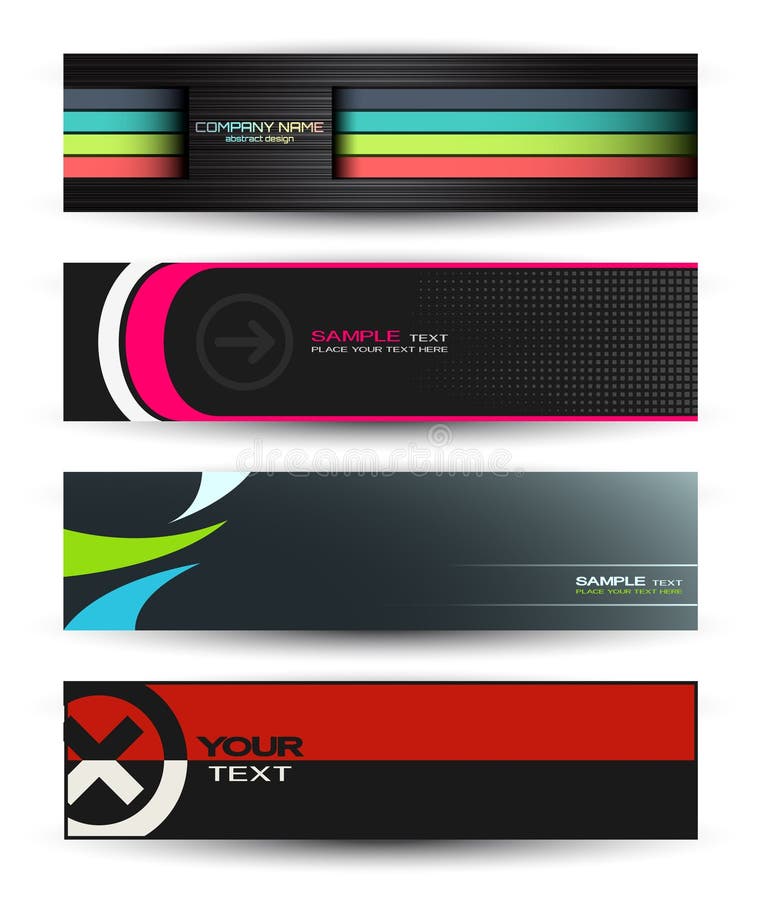 Vector Abstract Banners for Web Header Stock Vector - Illustration of ...