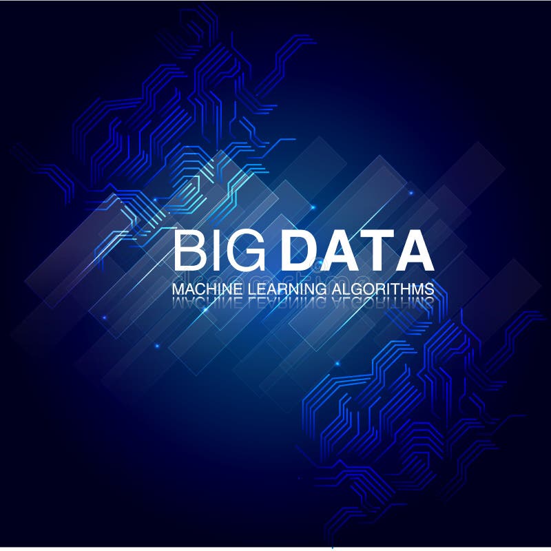 Vector Abstract Big Data Visualization Blue Data Flow As A Virtual Web Computer Code