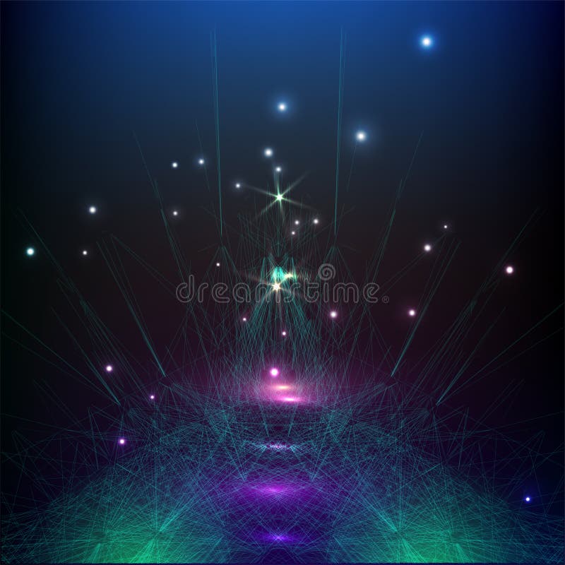 Vector Abstract Big Data Visualization Blue Flow Of Data As Numbers Strings Information Code