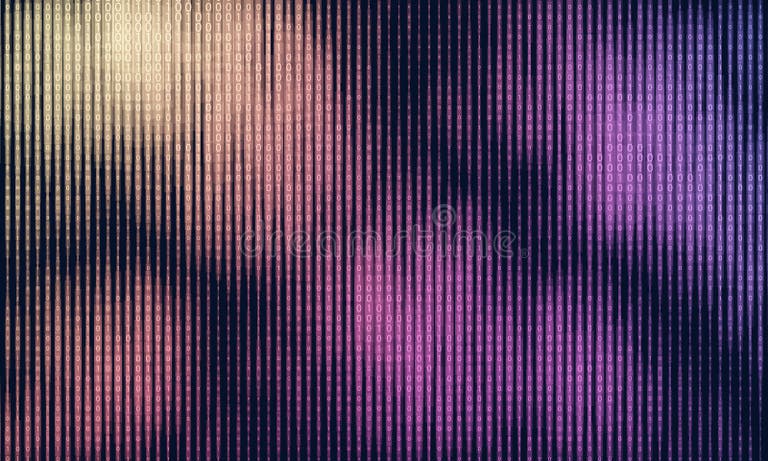 Vector Abstract Big Data Visualization. Colorful Data Flow As Binary ...