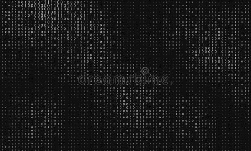 Vector Abstract Big Data Visualization Grayscale Data Flow As Binary Numbers Strings Computer