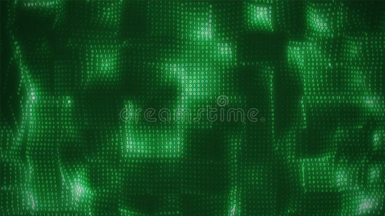 Vector Abstract Big Data Visualization. Green Glowing Data Stock Vector ...