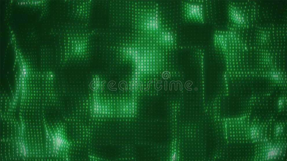 Vector Abstract Big Data Visualization. Green Glowing Data Stock Vector - Illustration of flow ...
