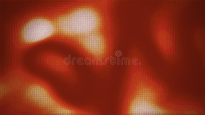 Vector Abstract Big Data Visualization. Orange Glowing Data Stock Vector - Illustration of ...