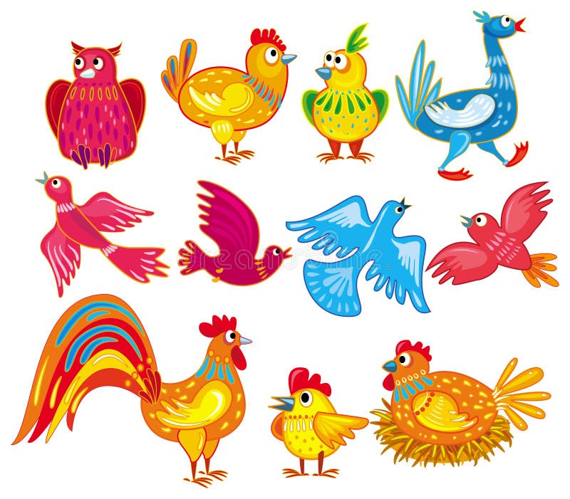 Vector abstract birds set stock vector. Illustration of clipart - 8437666