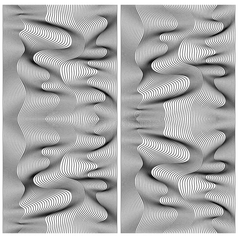 Vector Abstract Black Lines Patterns Set. Stock Vector - Illustration ...