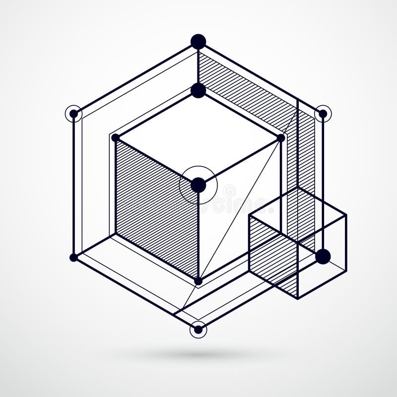 Vector Abstract Black and White Background Created in Isometric Mesh ...