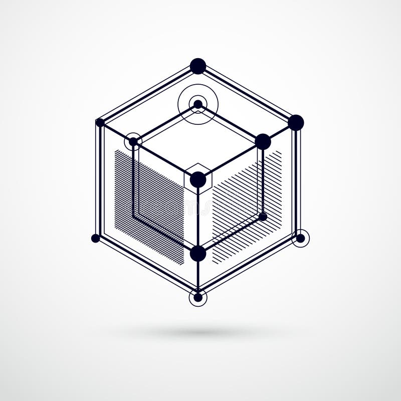 Vector Abstract Black and White Background Created in Isometric Mesh ...