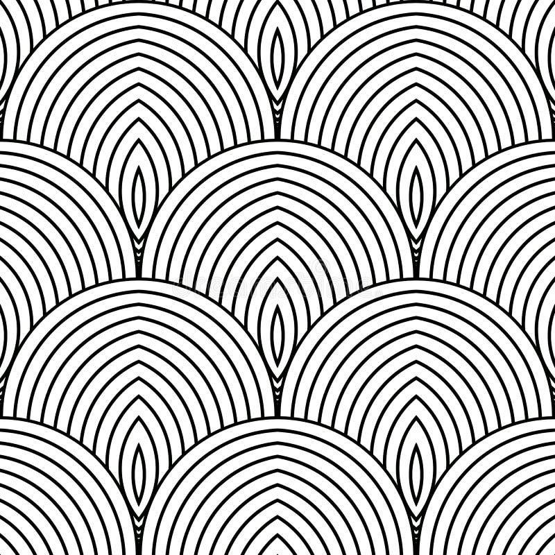 Vector Abstract Black and White Linear Seamless Pattern Stock Vector ...