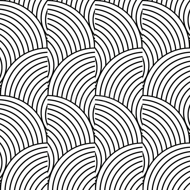 Vector Abstract Black and White Linear Seamless Pattern Stock Vector ...