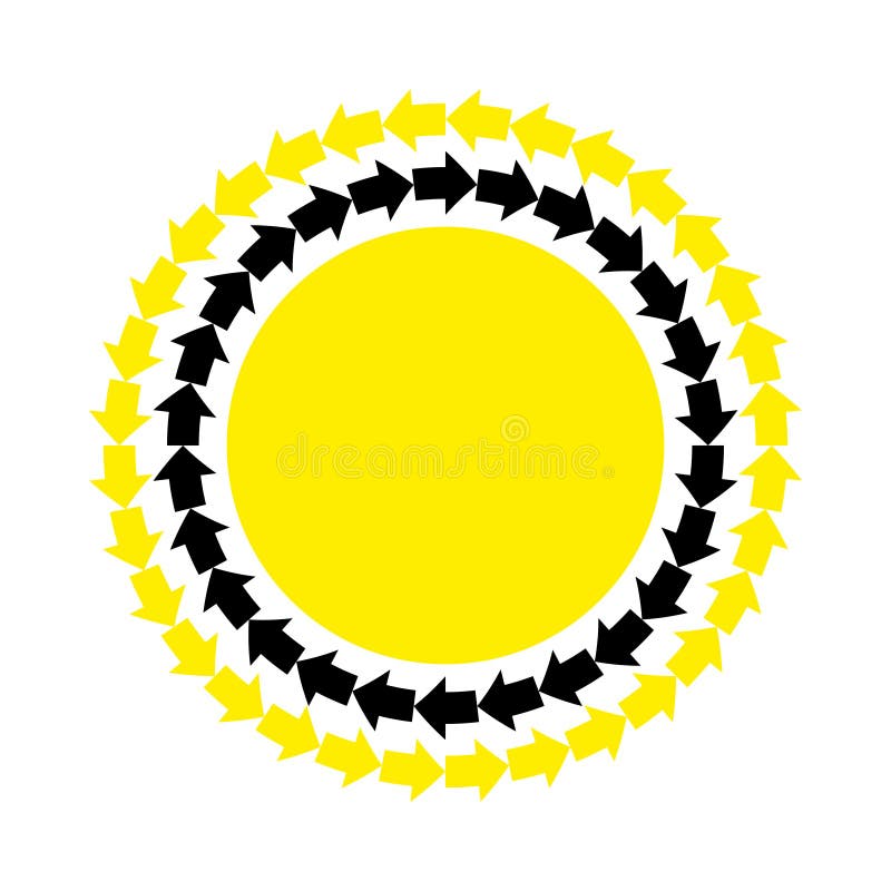 Vector Abstract Black Yellow Arrows Round Frame. Stock Vector ...
