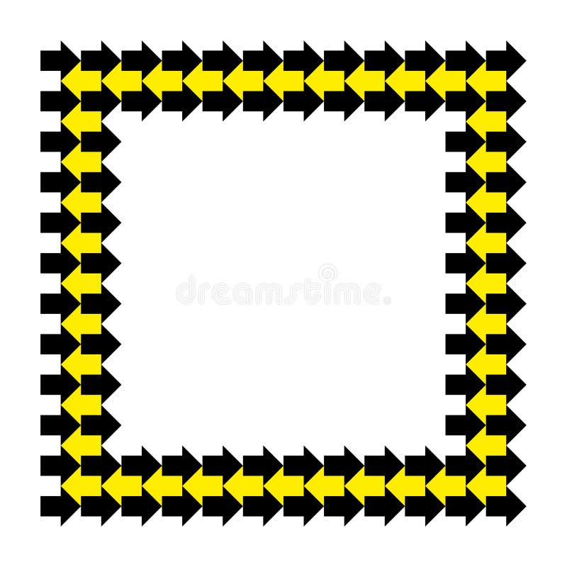 Vector Abstract Black Yellow Arrows Square Frame. Stock Vector ...