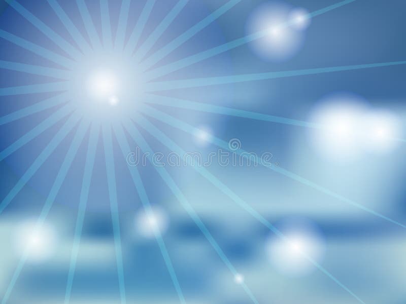 Vector Abstract Blue Background of Sunny Day Stock Vector ...