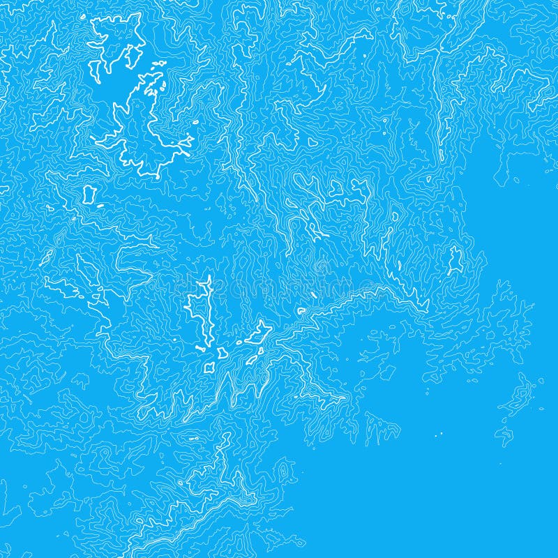 Vector Abstract Blue Earth Relief Map. Generated Conceptual Elevation ...
