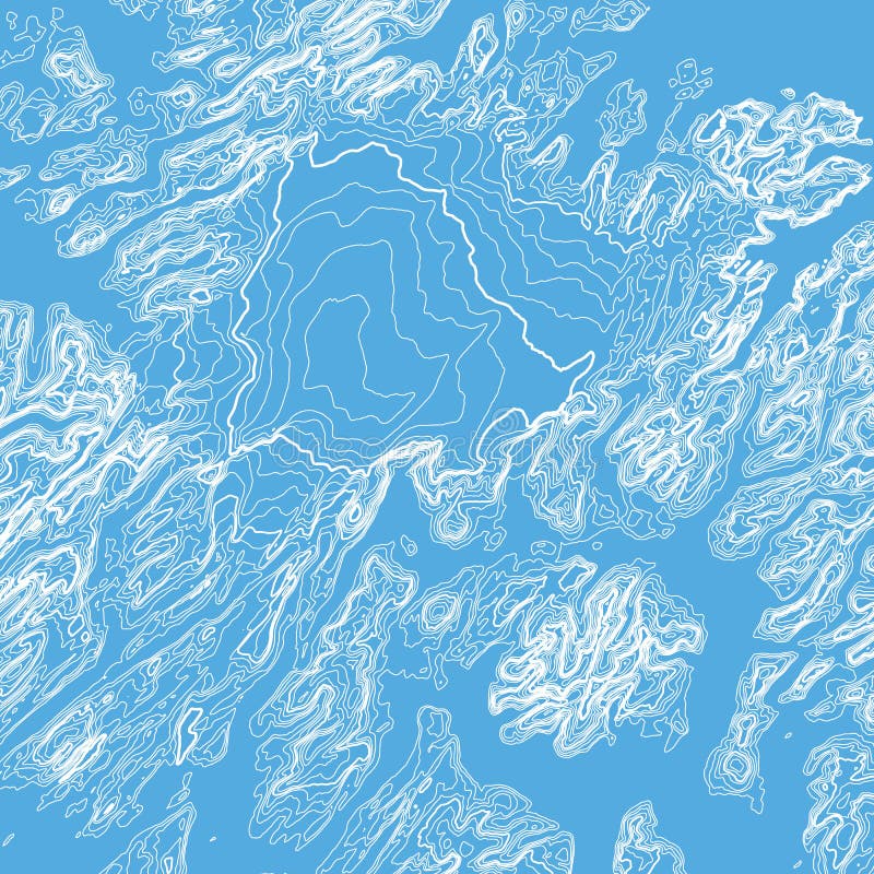 Vector Abstract Blue Earth Relief Map. Generated Conceptual Elevation ...