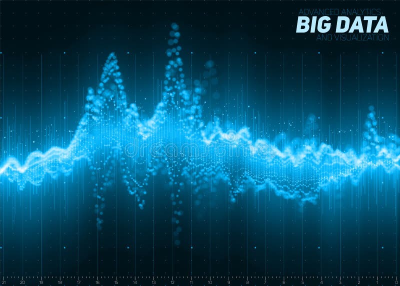 Vector Abstract Blue Financial Big Data Graph Visualization. Stock ...