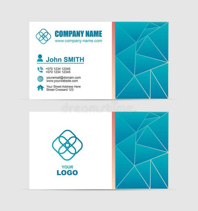 Abstract Blue and Gold Business Card Template Stock Vector ...