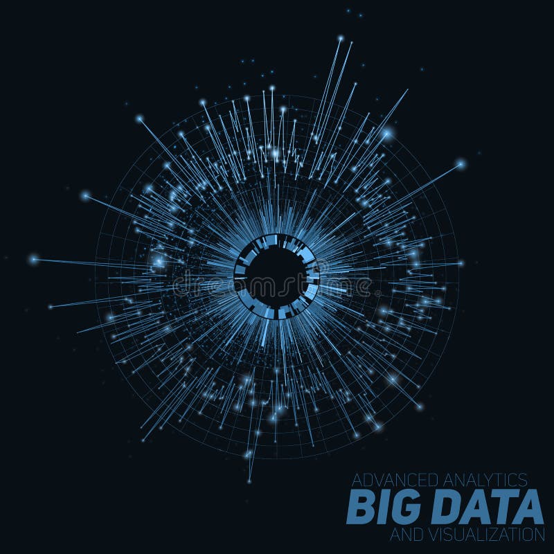Vector Abstract Blue Round Big Data Visualization. Futuristic ...