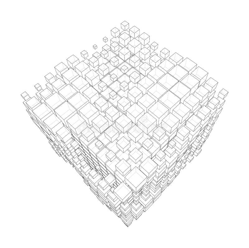 Vector Abstract Boxes Background Stock Vector - Illustration of network ...