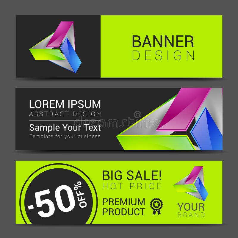 Vector Abstract Bright Business Card Banner Design Stock Vector ...
