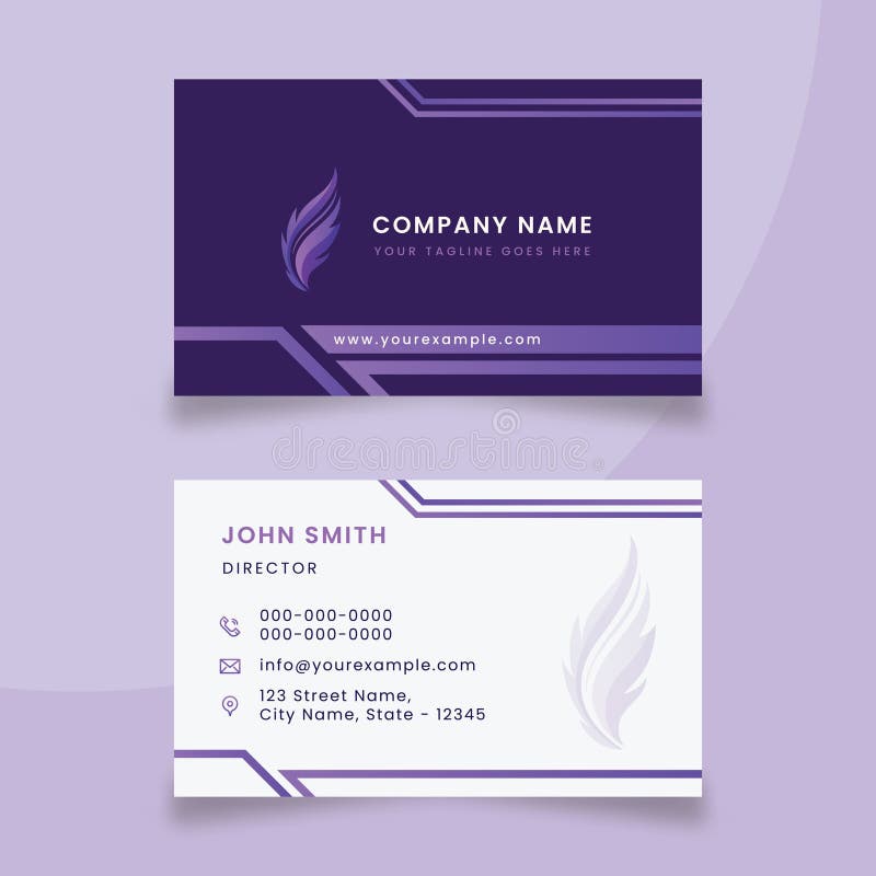Vector Abstract Business Card with Feather Logo Stock Vector ...