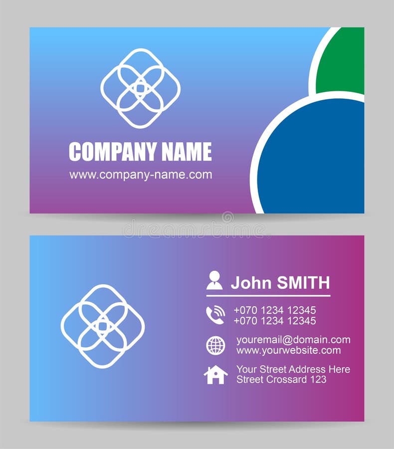 Abstract Business Card with Abstract Logo Template Stock Vector ...