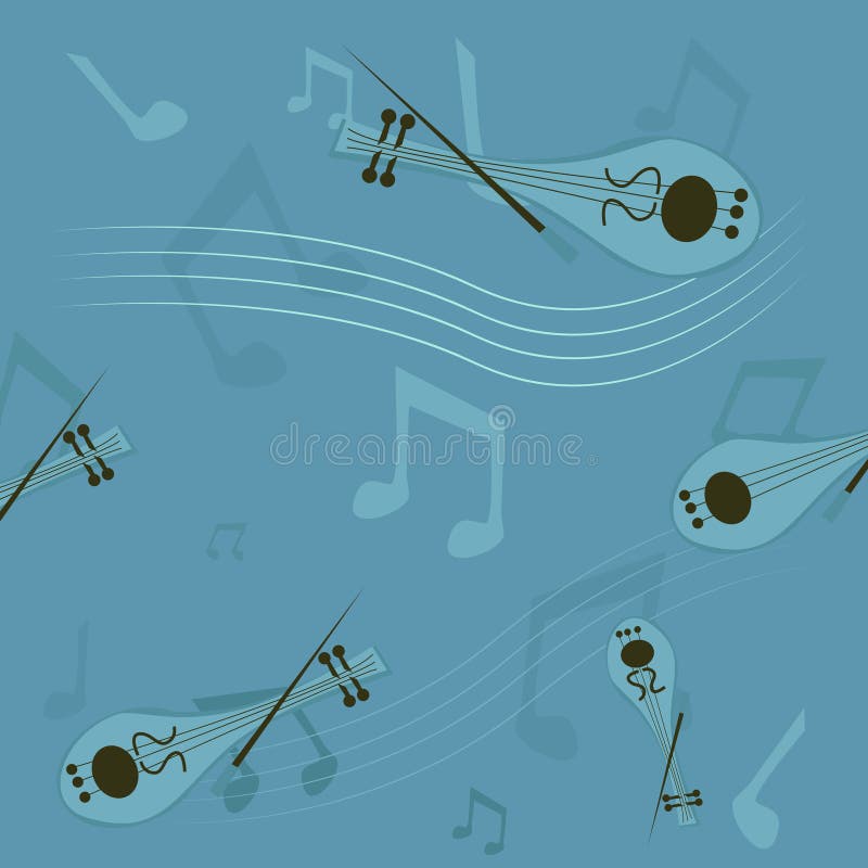 Vector Abstract, Cartoon Style Music Background. Blue Music. Stock ...