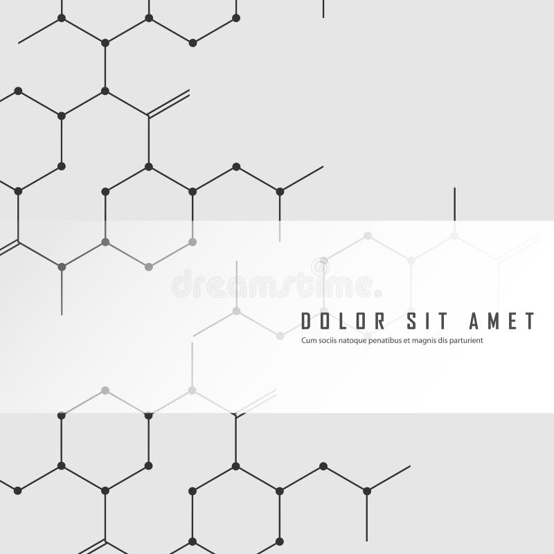 Vector Abstract Chemical Structure with Hexagon and Points and Lines ...