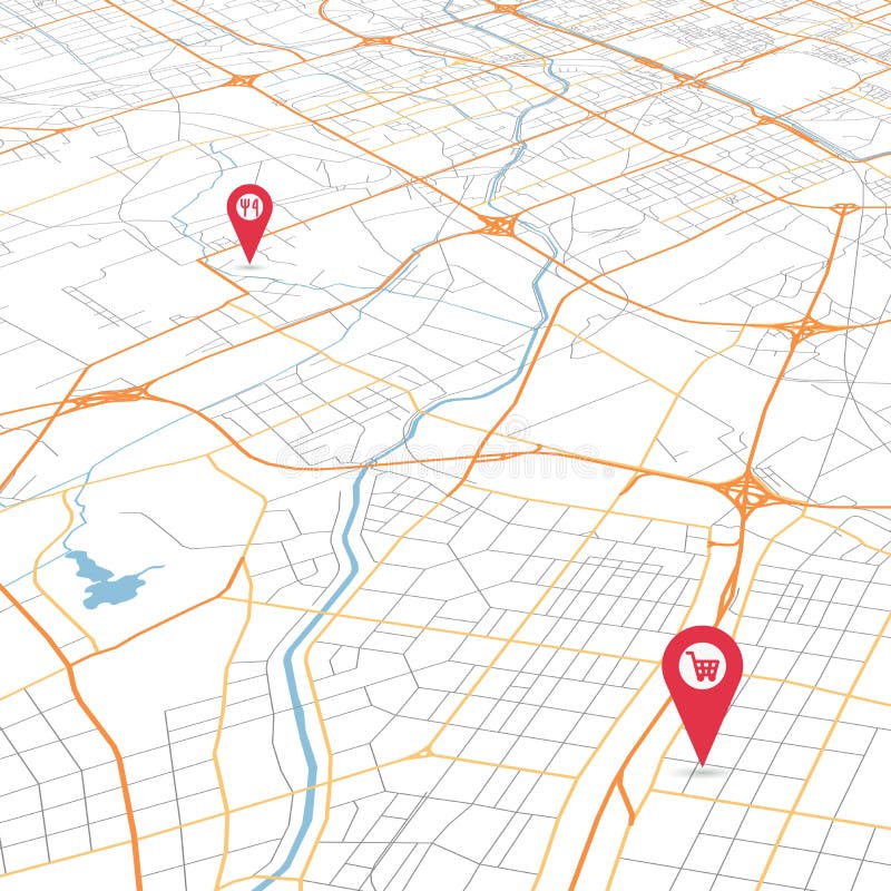 Vector Abstract City Map in Perspective View Stock Vector ...