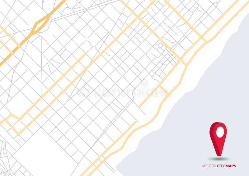 Vector Abstract City Map in Black and White Stock Vector - Illustration ...