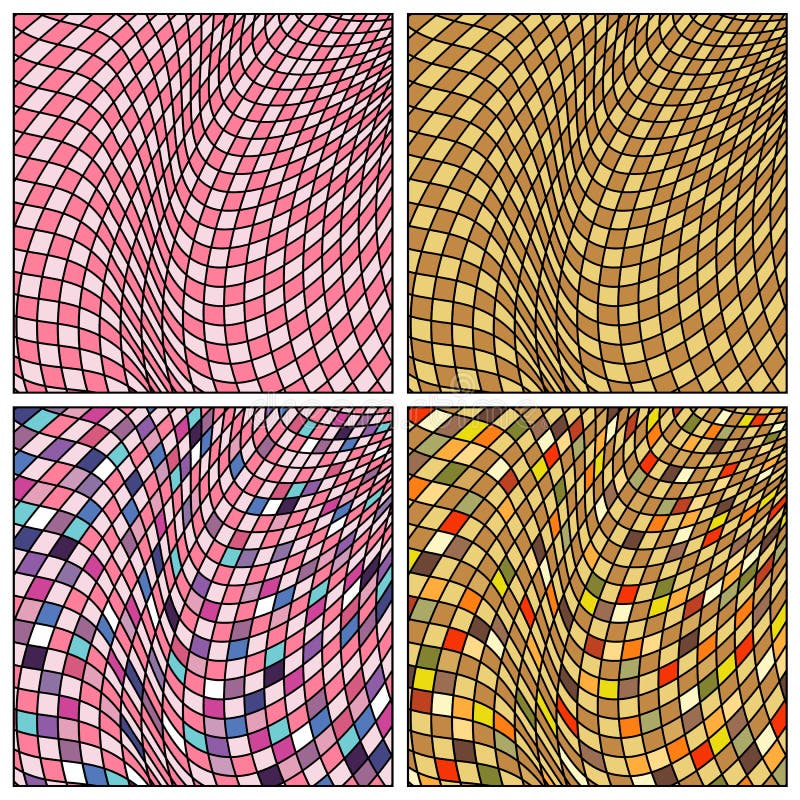 Vector Abstract Color Grid Patterns Set Stock Vector - Illustration of ...