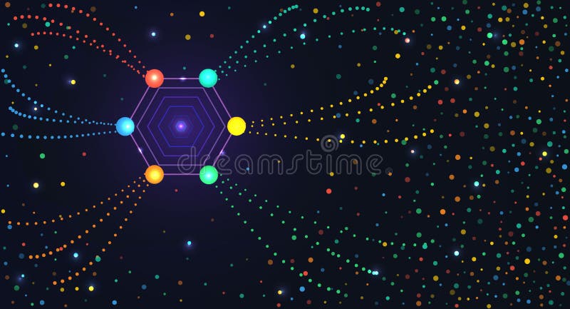 Vector Abstract Colorful Big Data Information Sorting Visualization Stock Illustration