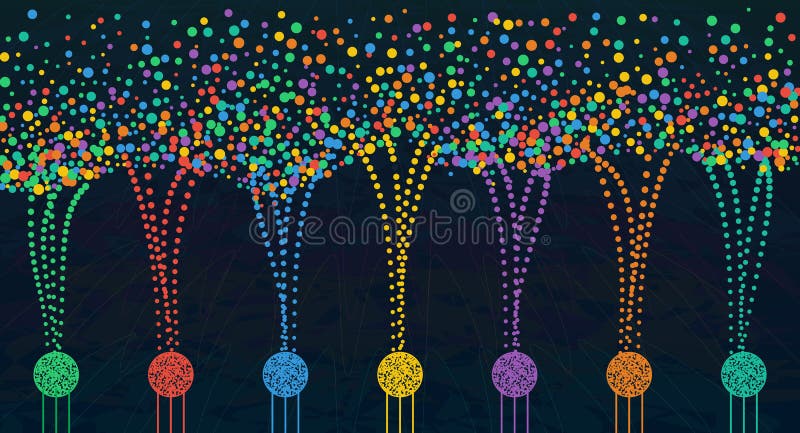 Vector Abstract Big Data Visualization Blue Flow Of Data As Matrix