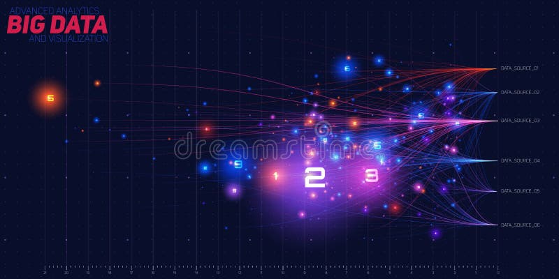 Vector Abstract Colorful Big Data Information Sorting Visualization Social Network Financial