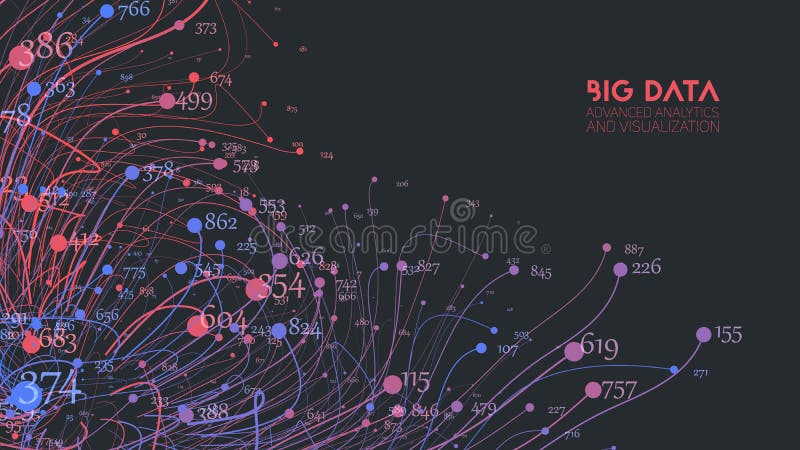 Vector Abstract Colorful Big Data Information Threads Visualization Social Network Financial