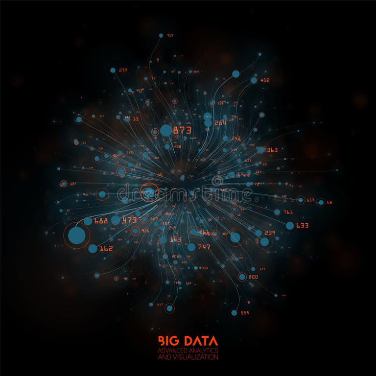 Vector Abstract Colorful Big Data Information Threads Visualization Social Network Financial