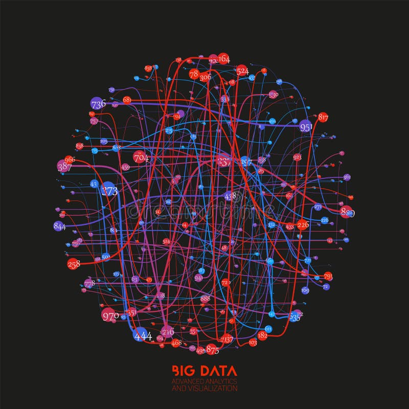 Vector Abstract Colorful Big Data Information Threads Visualization Social Network Financial