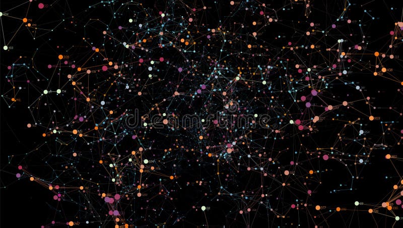 Vector Abstract Colorful Big Data Point Plot Visualization Futuristic Infographics Design Stock