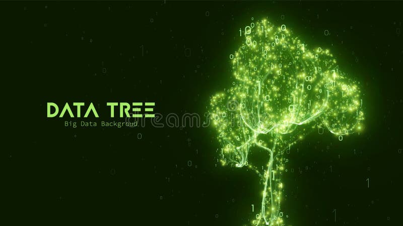 Vector Abstract Colorful Data Tree. Big Data Information Threads ...