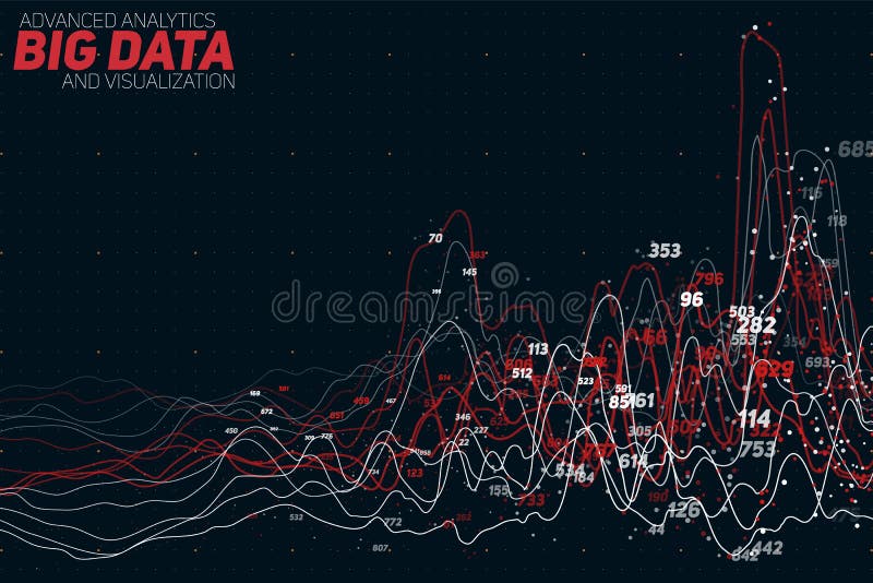 Vector Abstract Colorful Financial Big Data Graph Visualization. Futuristic Infographics ...