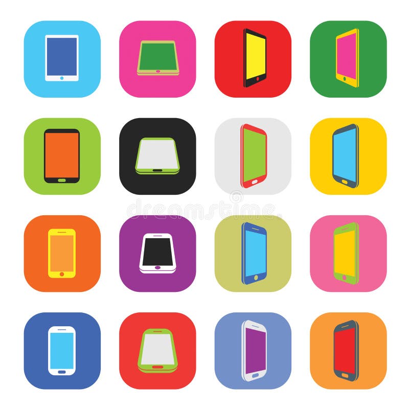 Vector Abstract Colorful Minimal Style Modern Mobile Smartphone Stock ...